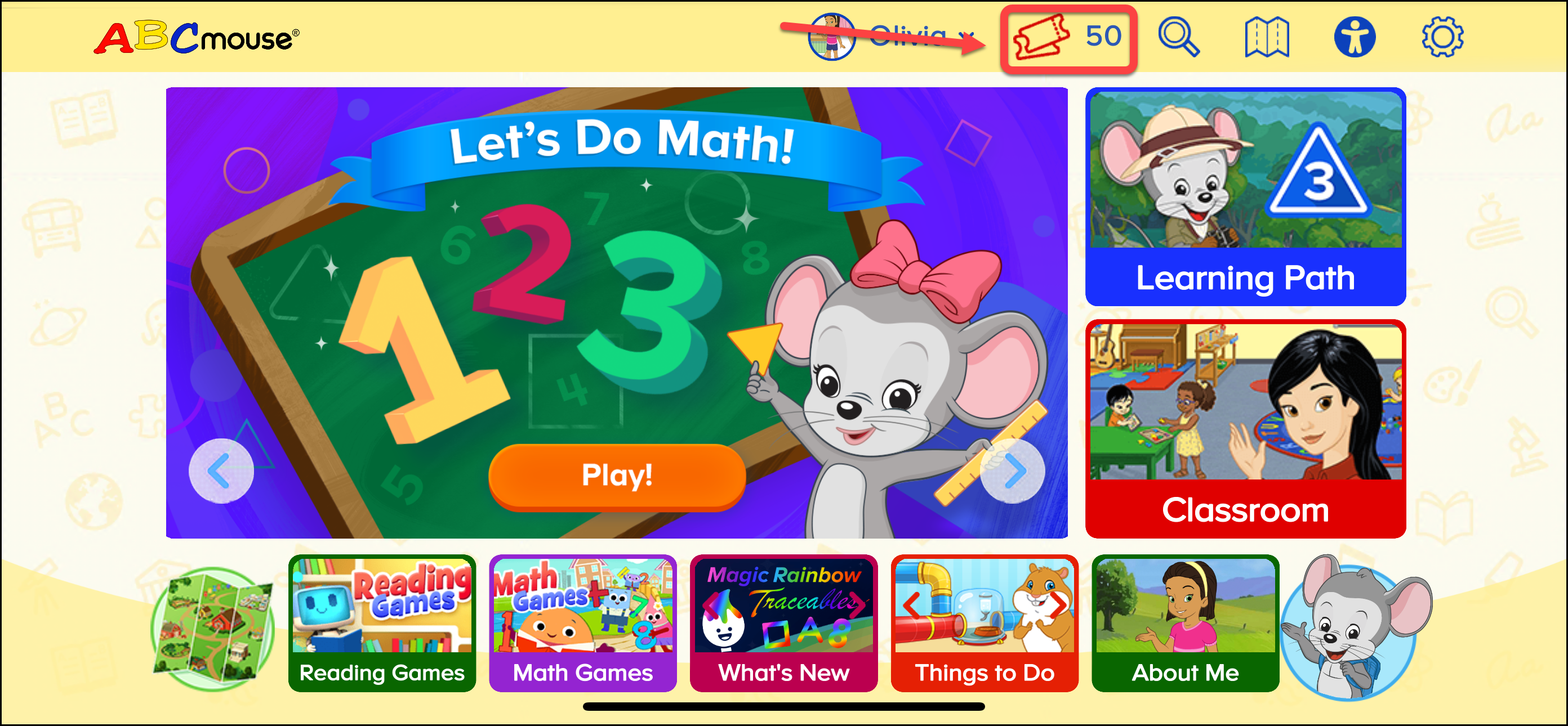Finding Earned Tickets in ABCmouse Classic – ABCmouse