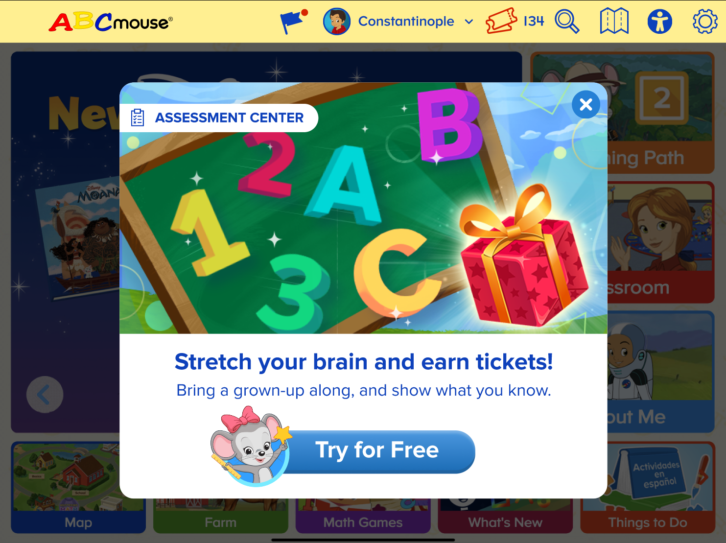 Why am I seeing an Assessment pop-up? – ABCmouse
