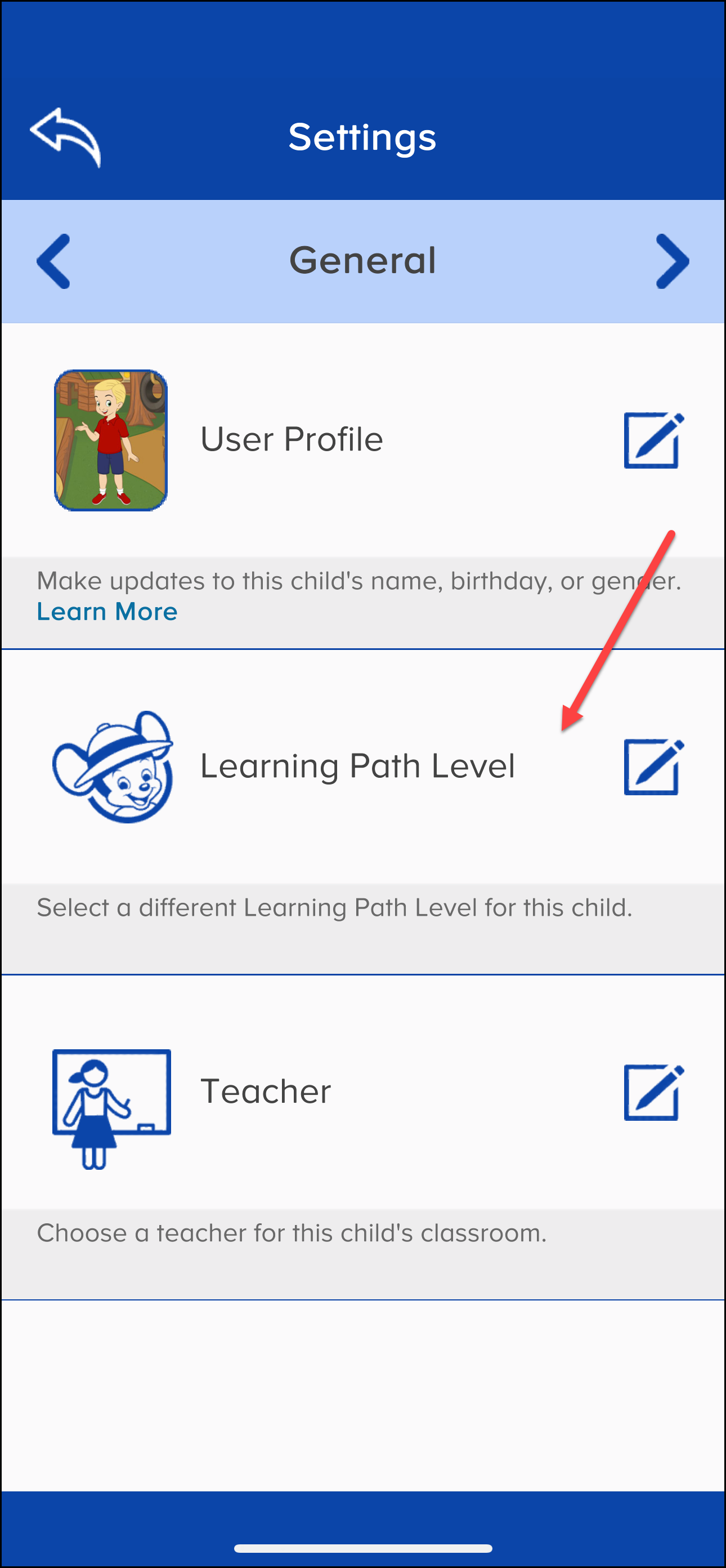 I need to change the Learning Path Level. How can I do that? – ABCmouse