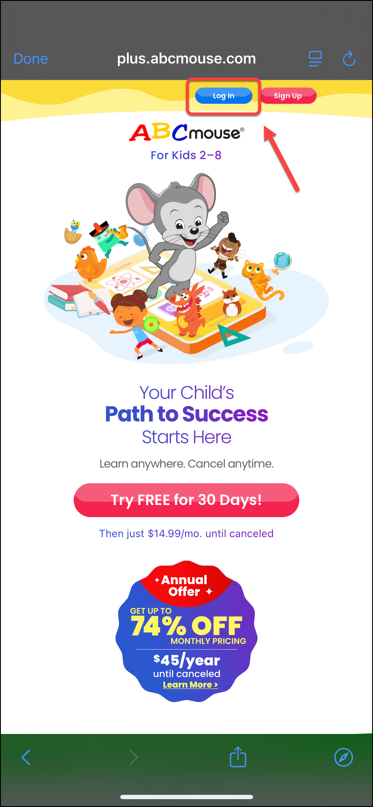 Updating Billing Information: Subscribed via ABCmouse 2 App – ABCmouse