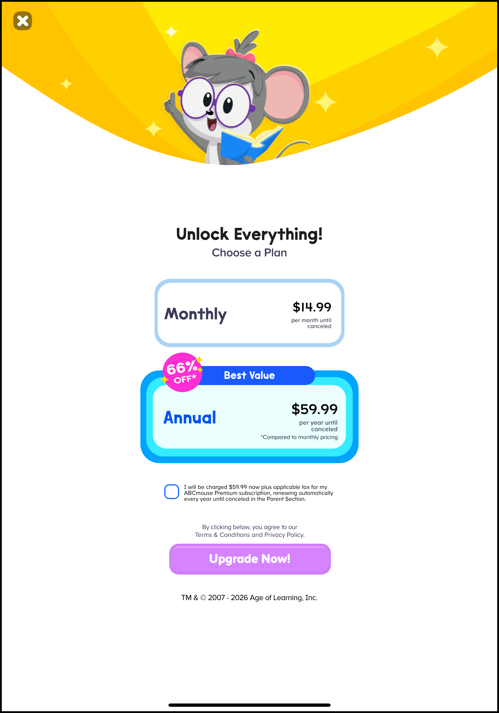 Resubscribing to ABCmouse – ABCmouse